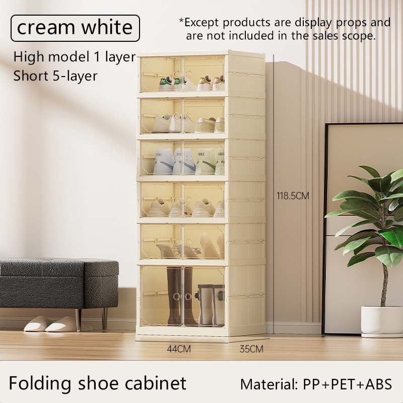 Foldable Shoe Box 9 Layer Folding Shoe Cabinet Plastic Multifunctional ...