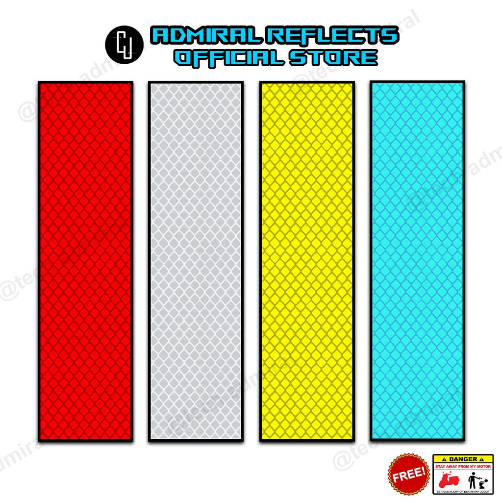 Alloy Top Box Sticker Waterproof Plain Vivid Colors (REFLECTORIZED ...