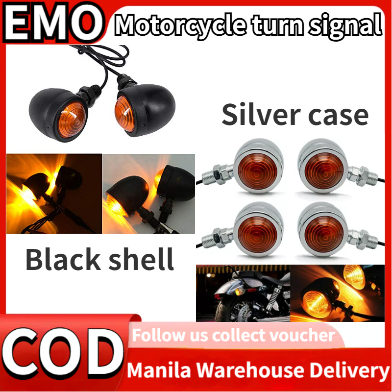 2PCS motorcycle 12V turn Indicator amber turn signal headlight ...
