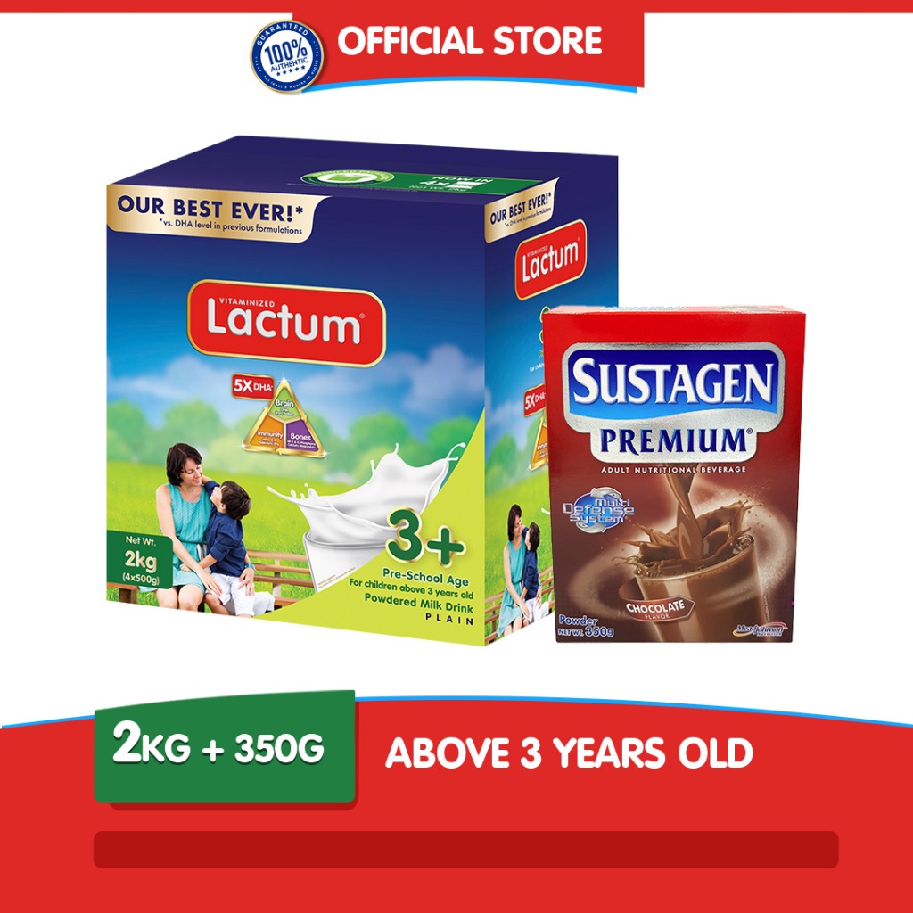 [Family Bundle] Lactum 3+ Plain 2kg Powdered Milk Drink for Kids ...