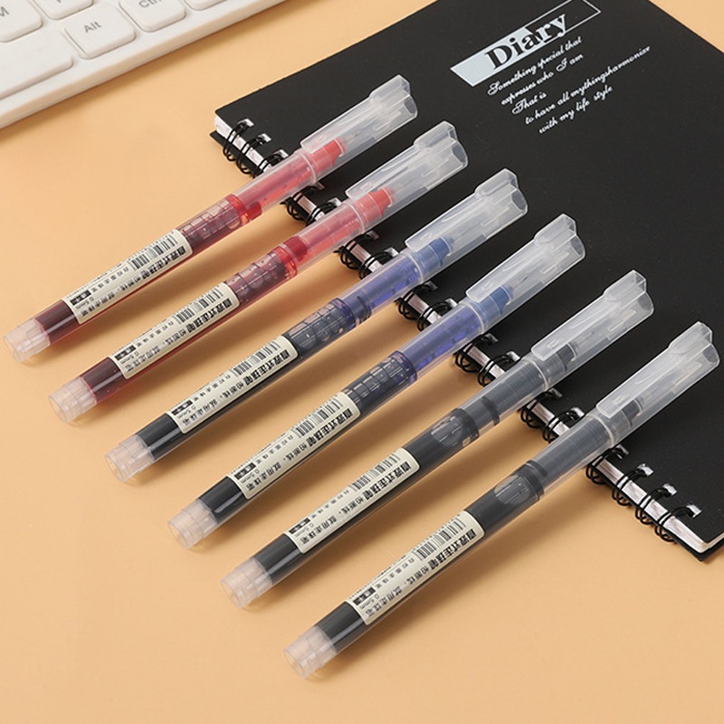 MJ&AJ Quick-Drying Gel Pen 0.5mm Black Needle Tube Sign Pen Ballpen ...