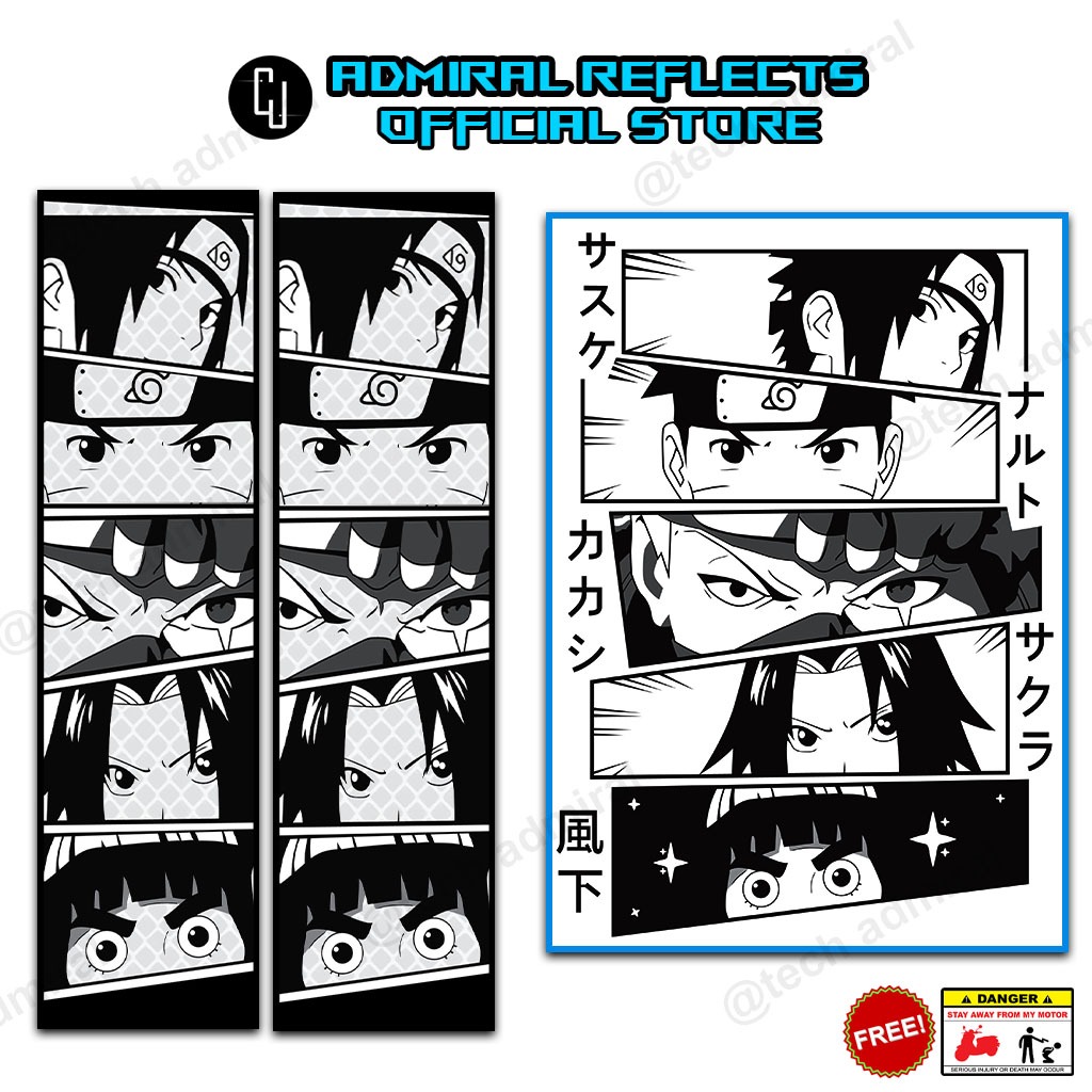 Alloy Top Box Sticker Waterproof Naruto Slaps (REFLECTORIZED) | Shopee ...