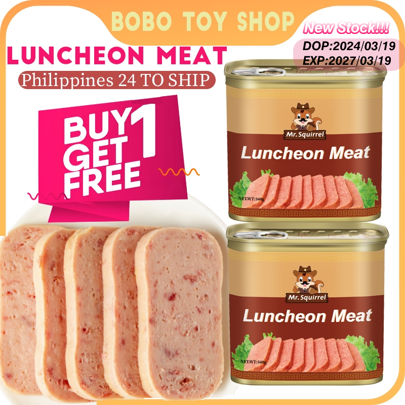Mr.Squirrel Luncheon Meat 340g/198g (Low-salt) high Meat content Mix of Chicken & Pork ...