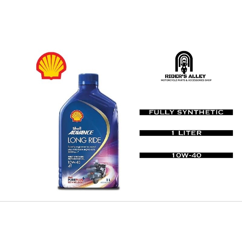 Shell Advance Long Ride Fully Synthetic Motorcycle Oil 10W-40 (1L ...