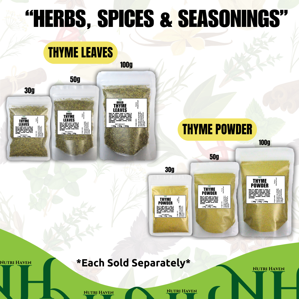 DRIED THYME LEAVES and THYME POWDER herbs and spices tingi size 30g ...