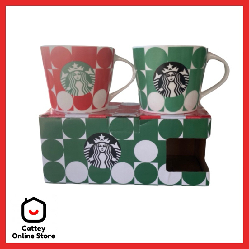 Starbucks coffee mug set, gift set,, couple mug, cute mug, 2 mug, red ...