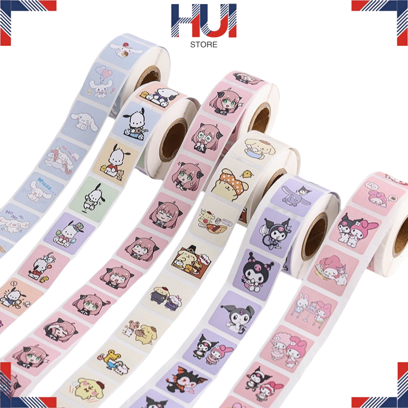 200pcs Sanrio Cartoon Sticker Tape Kuromi Pacha Dog Ania Anime Sticker ...