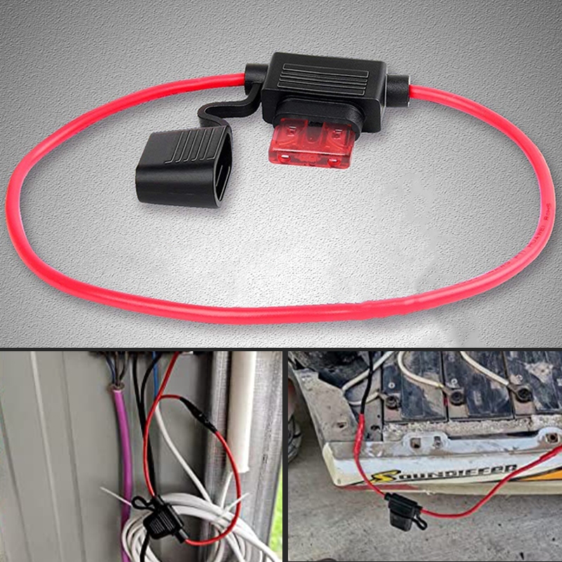 16 AWG Car Fuse Holder Medium Waterproof Standard Blade Type Fuse ...