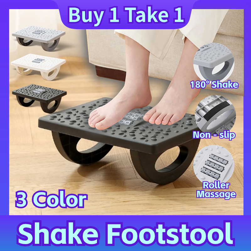 Foot Rest Under Table Ergonomic Shake Footrest With Massage Rollers ...