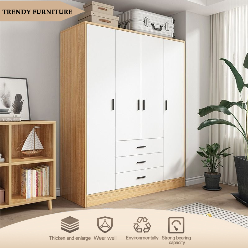 （COD）4-door wardrobe, wardrobe, home bedroom, simple assembly, large ...