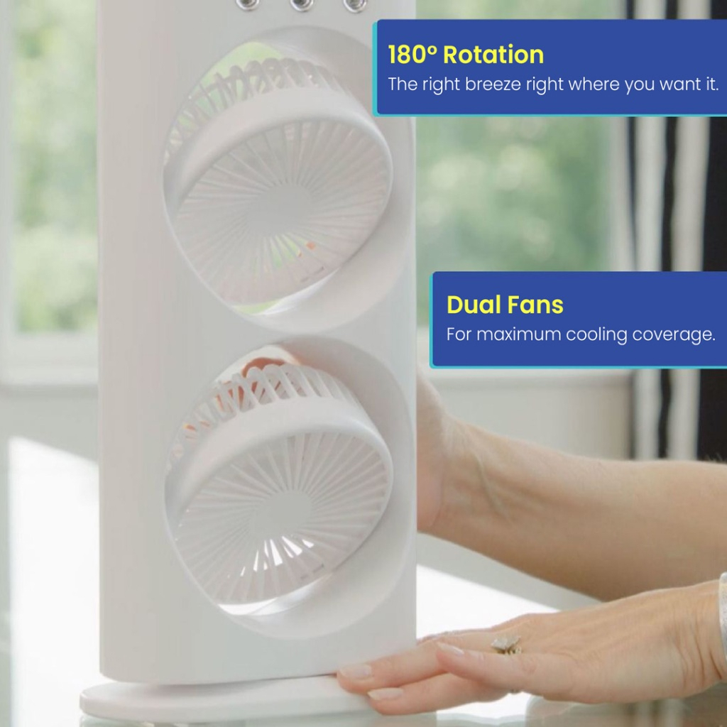 Double Ended Spray Fan 280mL Water Tank with Soothing LED Light Nano ...