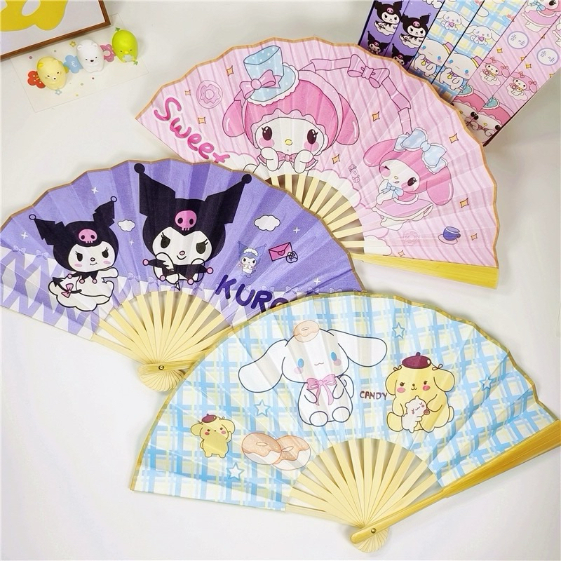 Thegiftfairy Sanrio Cinna Kuromi Melody Folding Fan 8inch Cloth ...