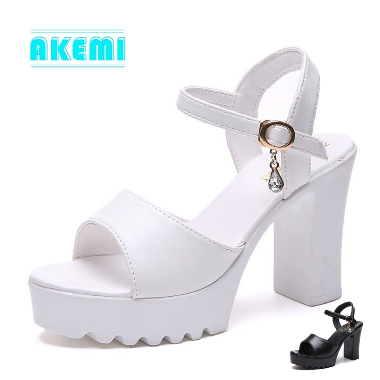 Akemi Korean fashion style platform 3.5 inches heels ankle strap ...