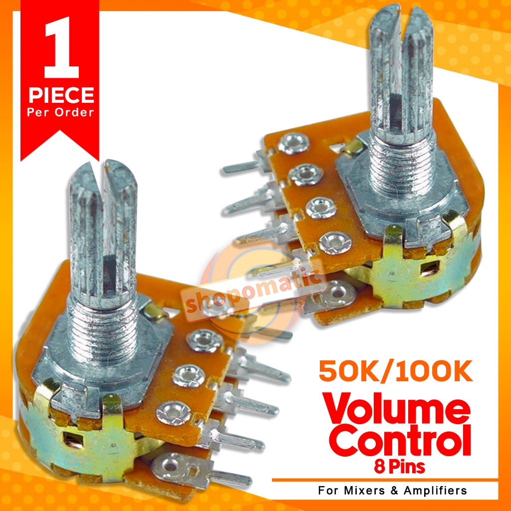 50k/100K 8 Pins Stereo Universal Potentiometer Volume Control | Shopee ...