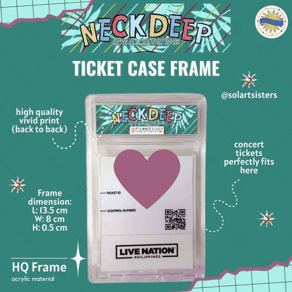 NECK DEEP World Tour Concert Ticket Case Frame Keeper Holder Photocard ...