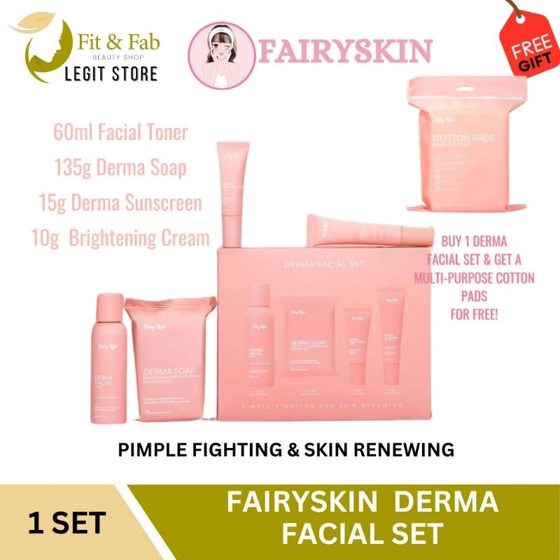 Authentic FairySkin Derma Facial Set ( Glass Skin Effect, Whitening ...