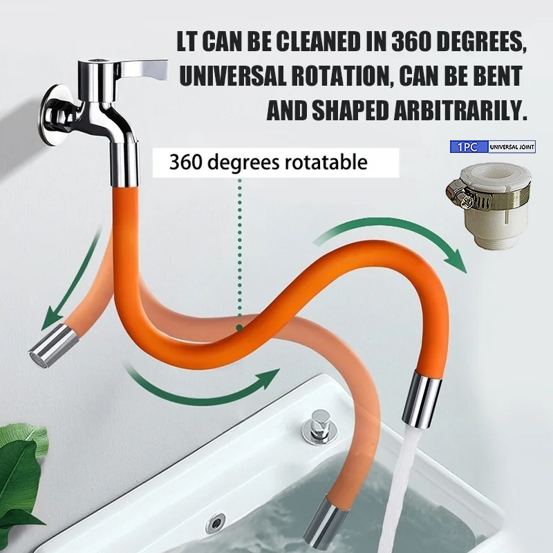 Kitchen Faucet Extension Hose Bathroom 360° Rotation Bending Faucet ...