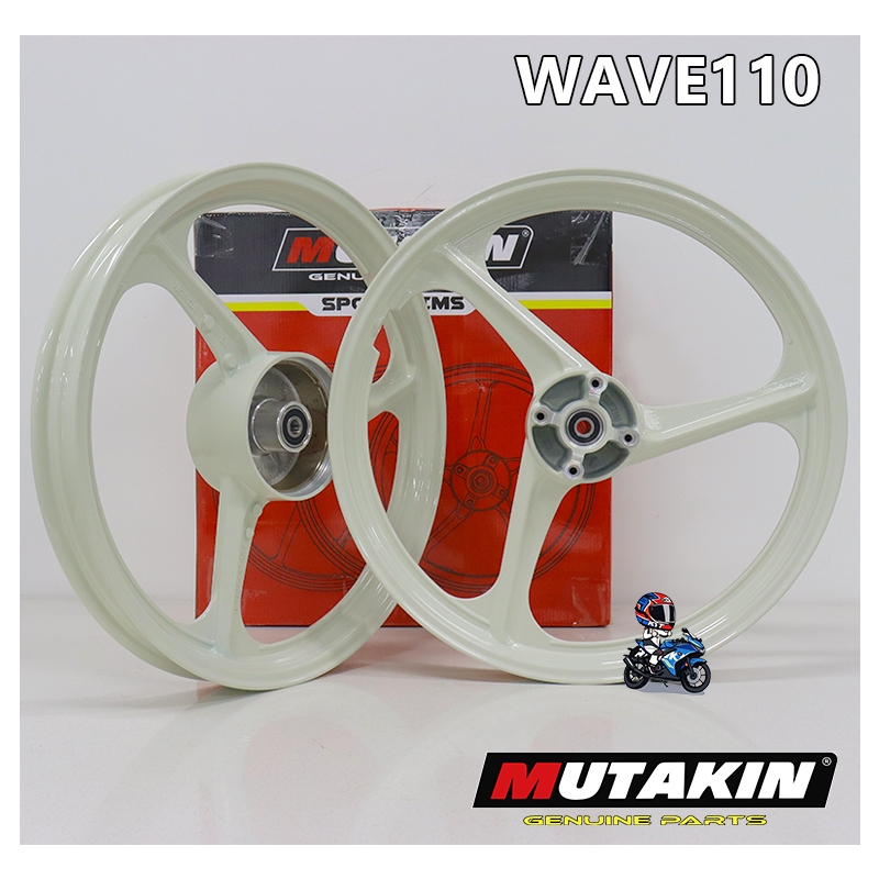 White MUTAKIN Mags 3 Spoke For HONDA WAVE110 XRM110 RS125 Front Disc 4 ...