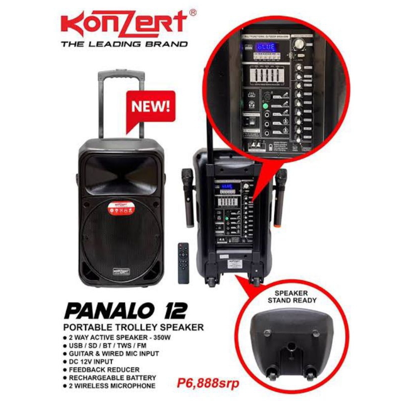 Konzert Panalo 12 Portable Bluetooth Speaker with Wireless Microphone ...