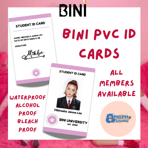BINI PVC ID PHOTOCARDS CARDS BY MBPHSTUDIO | Shopee Philippines