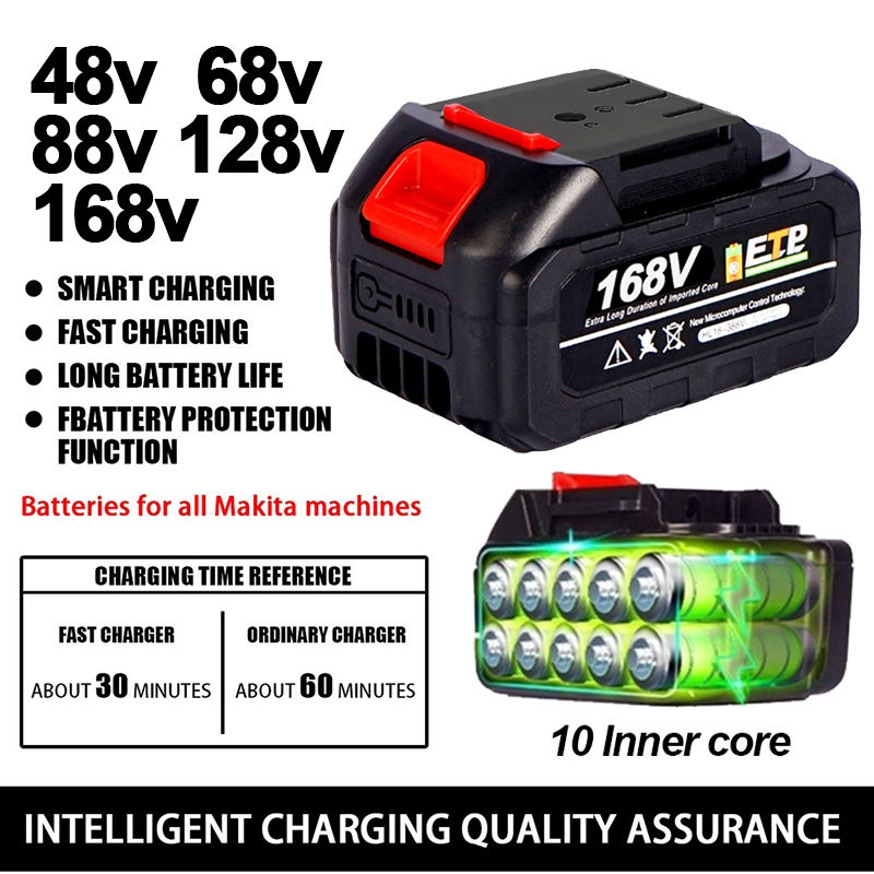 Lawn Mower Battery Rechargeable Lithium Battery Makita Drill Heavy Duty ...