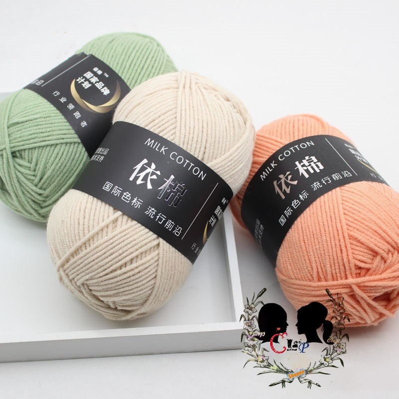 GIFTER 4 Plys Smooth Milk Fiber Knitting Wool Crochet Yarn Milk Cotton ...