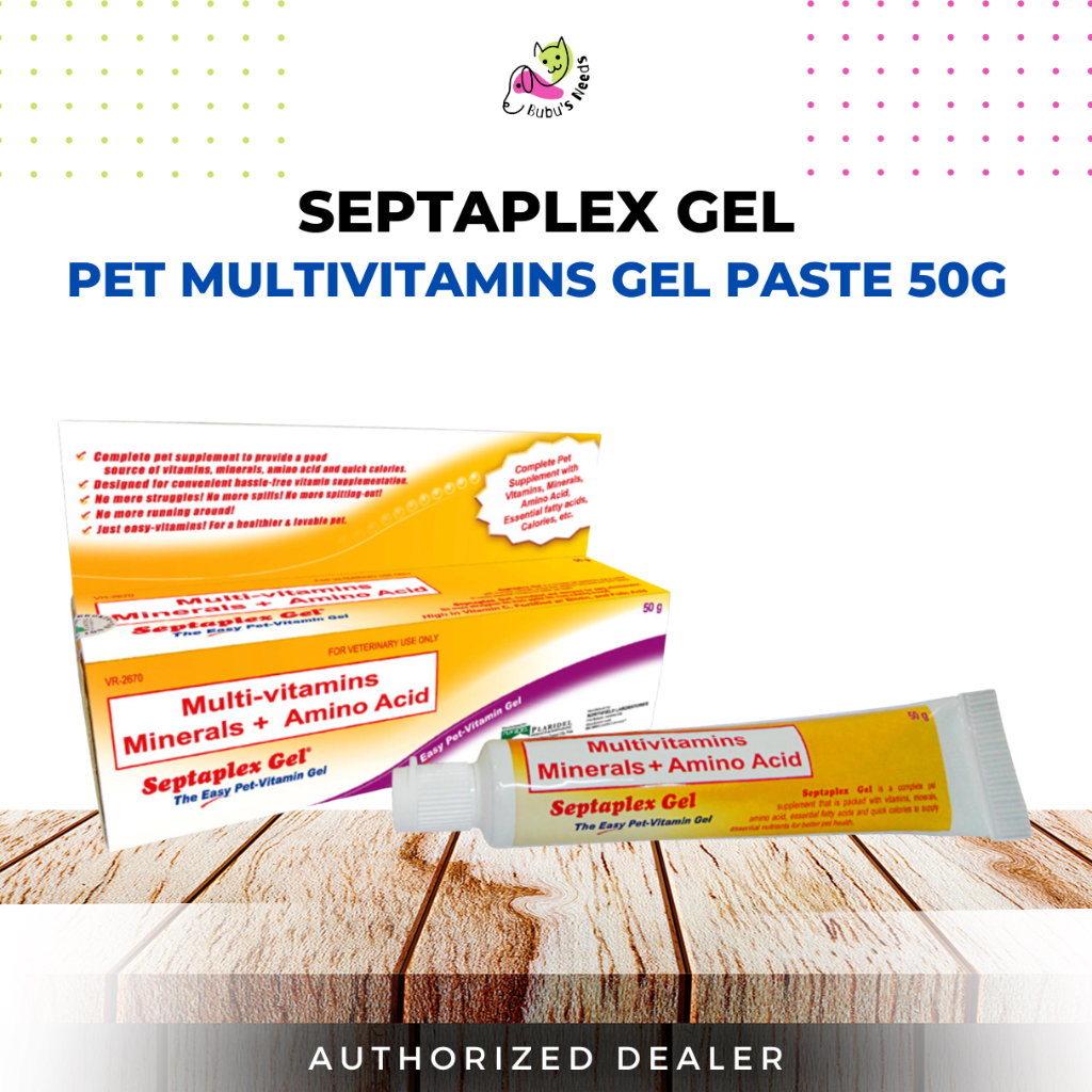 SEPTAPLEX GEL PET DOG AND CAT VITAMINS AND NUTRITIONAL PASTE 50G ...