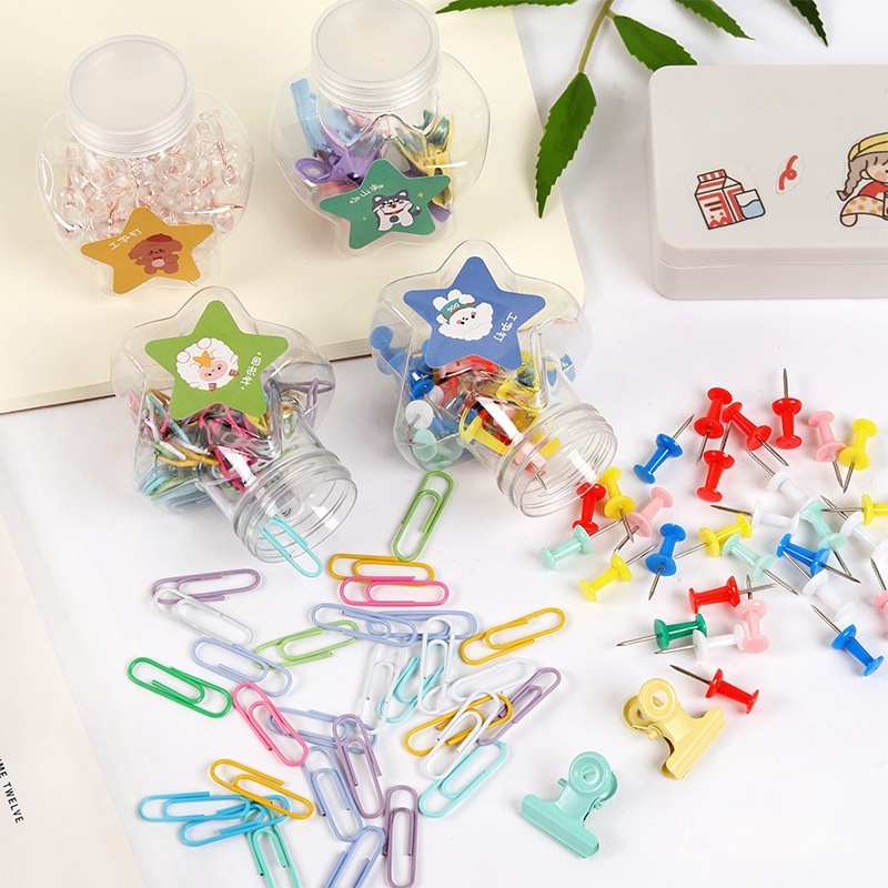Rainbow Colored Paper Clip Metal Clips Memo Bookmarks Stationery ...