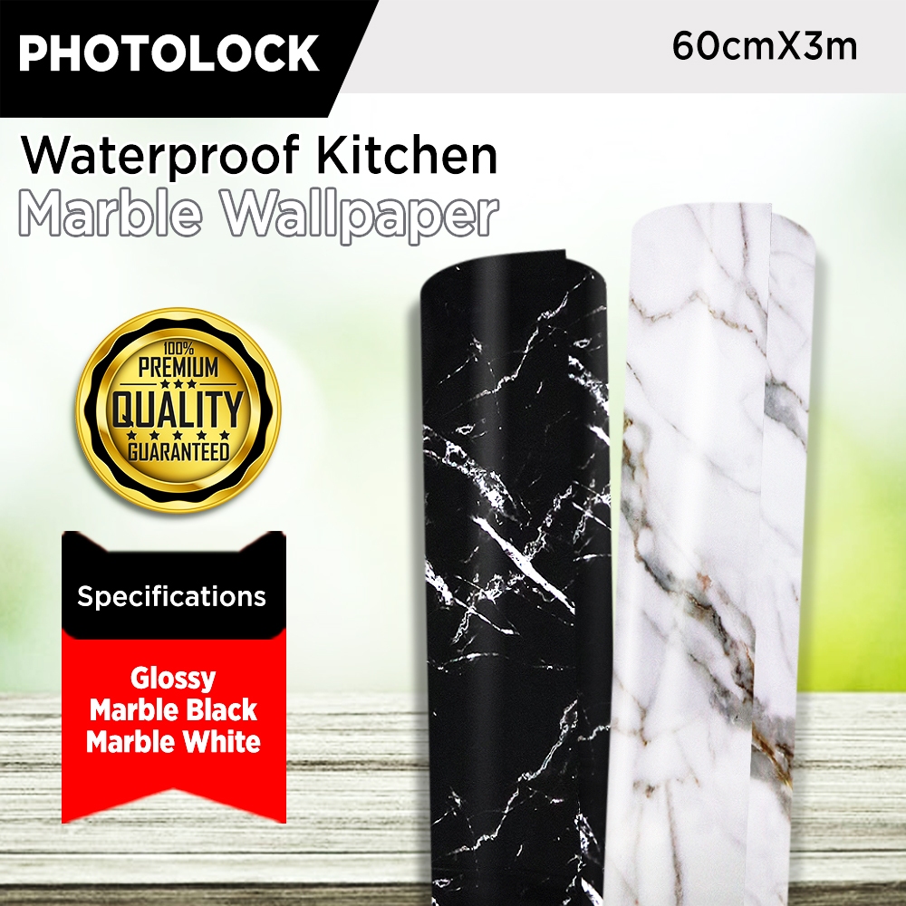 Waterproof Kitchen Marble Wallpaper 60cmx3m | Shopee Philippines