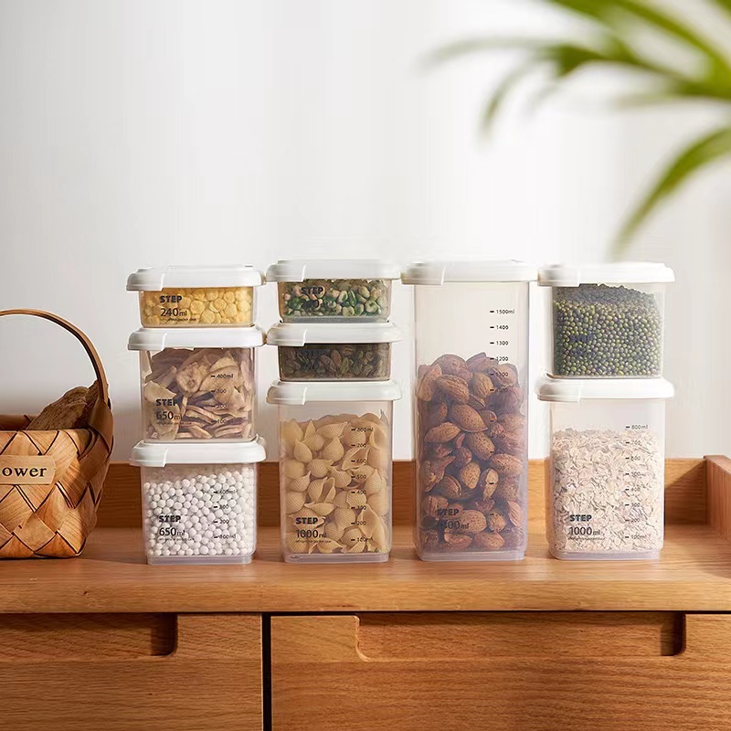 TOPSHOP Plastic Sealed Food Canister Storage Box Transparent Food Fresh ...