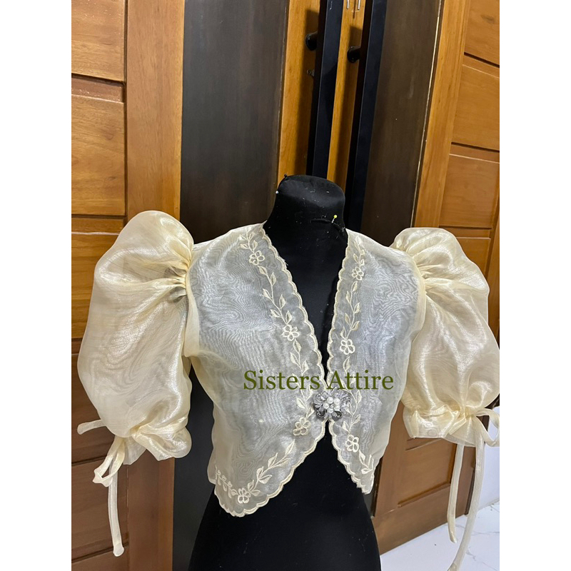 Bolero Filipiniana Puff Sleeve Embroidered Top (Brooch Pin NOT INCLUDED ...