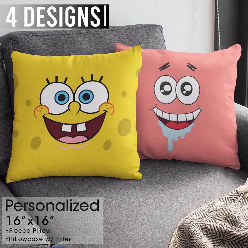 SPONGEBOB (Patrick, Squidward) 16"x16" Fleece Pillow Case w/ Filler ...