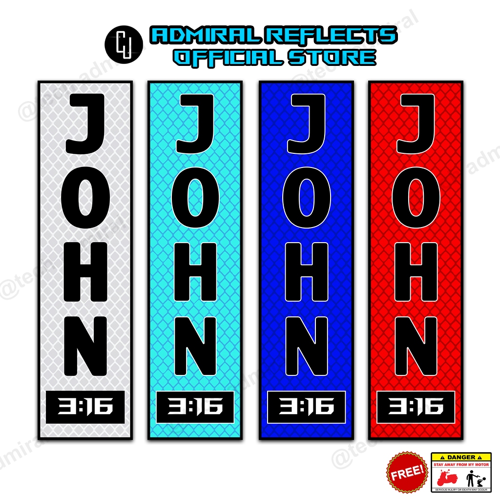 Alloy Top Box Sticker Waterproof JOHN 3:16 (REFLECTORIZED) | Shopee ...