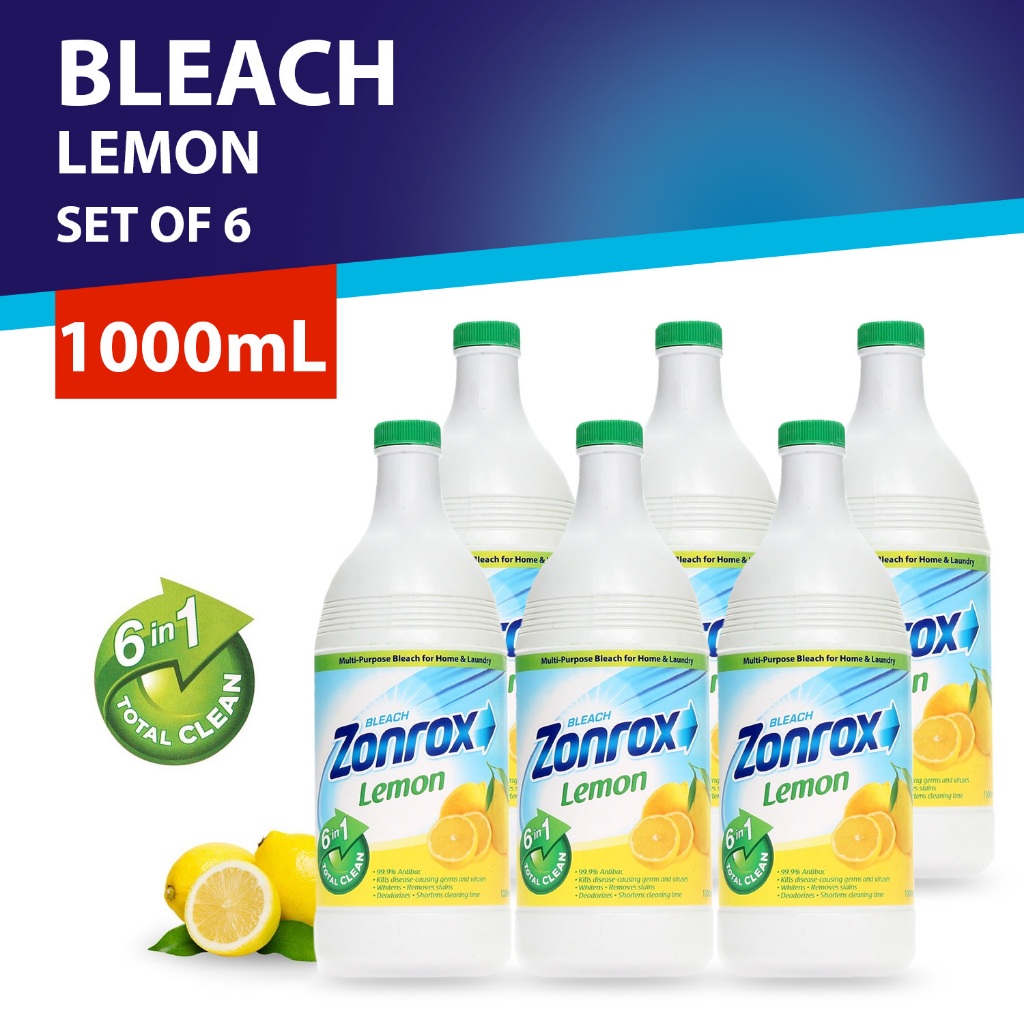 Zonrox Bleach Lemon (1 Liter) x6 | Shopee Philippines