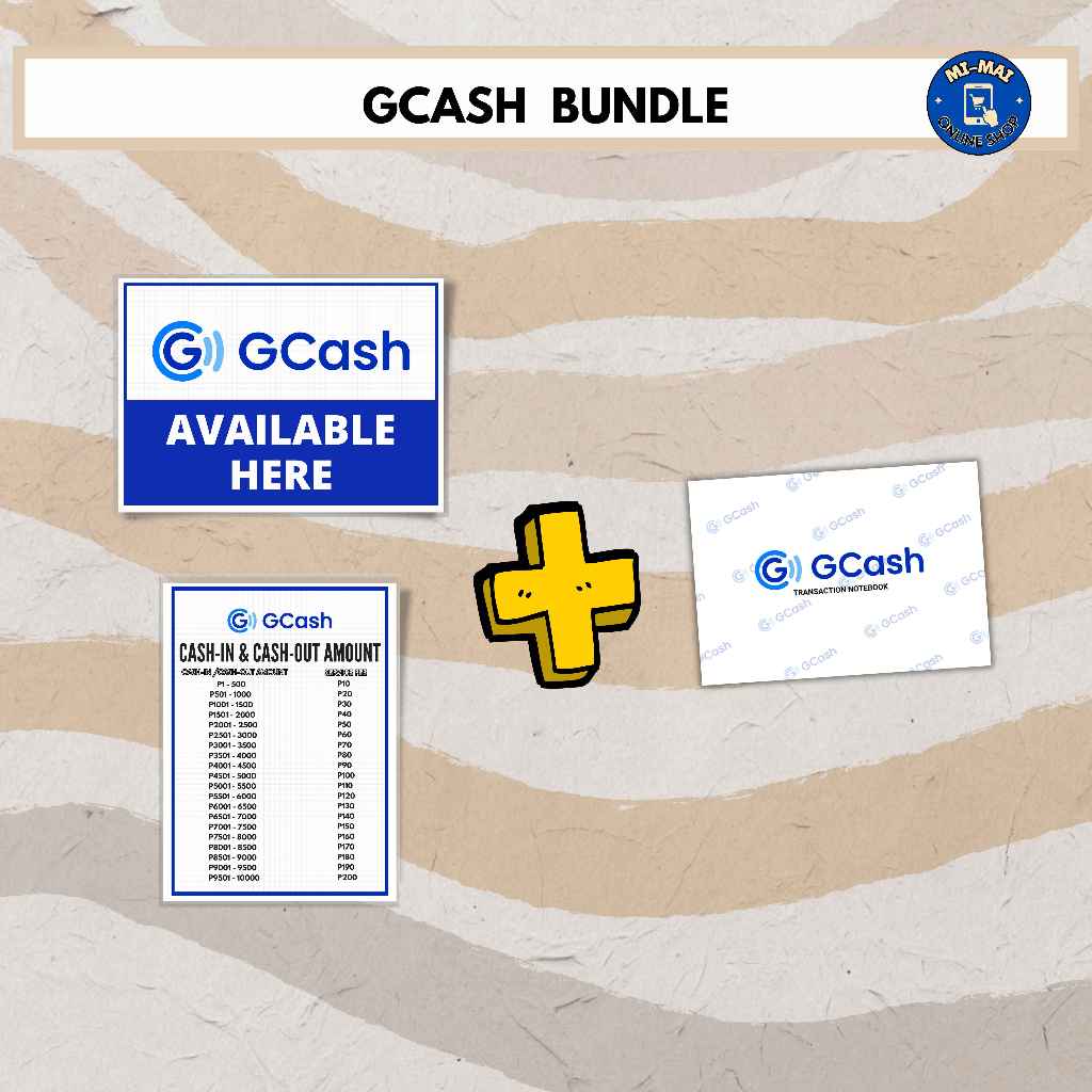 GCASH BUNDLE (2PCS A5 SIZE SIGNAGE PLUS GCASH TRANSACTION NOTEBOOK ...