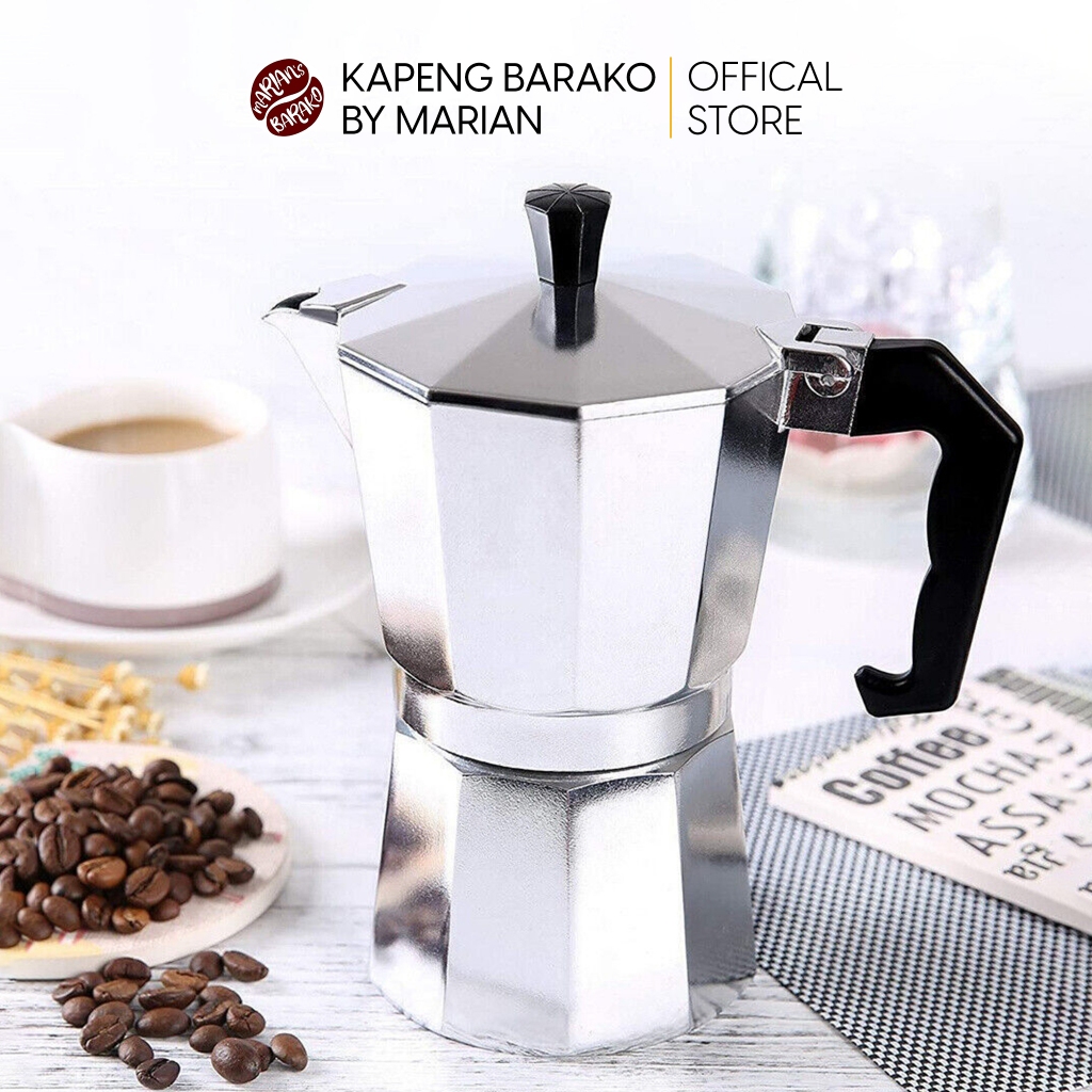 [KBM] Moka Pot Italian Top Aluminum Espresso Machine Cafeteria 300ML ...