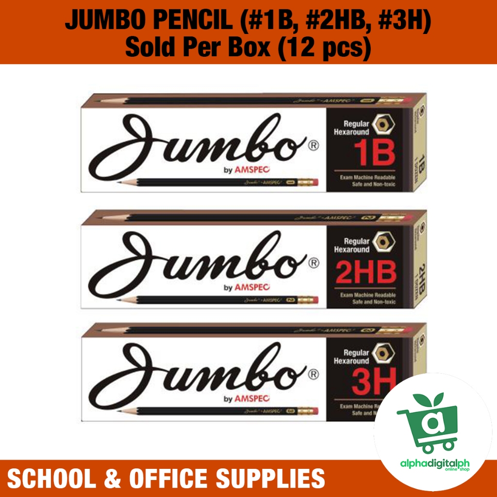 Jumbo Pencil Regular Hexagonal 1B 2HB 3H sold by box 12 pcs per box ...