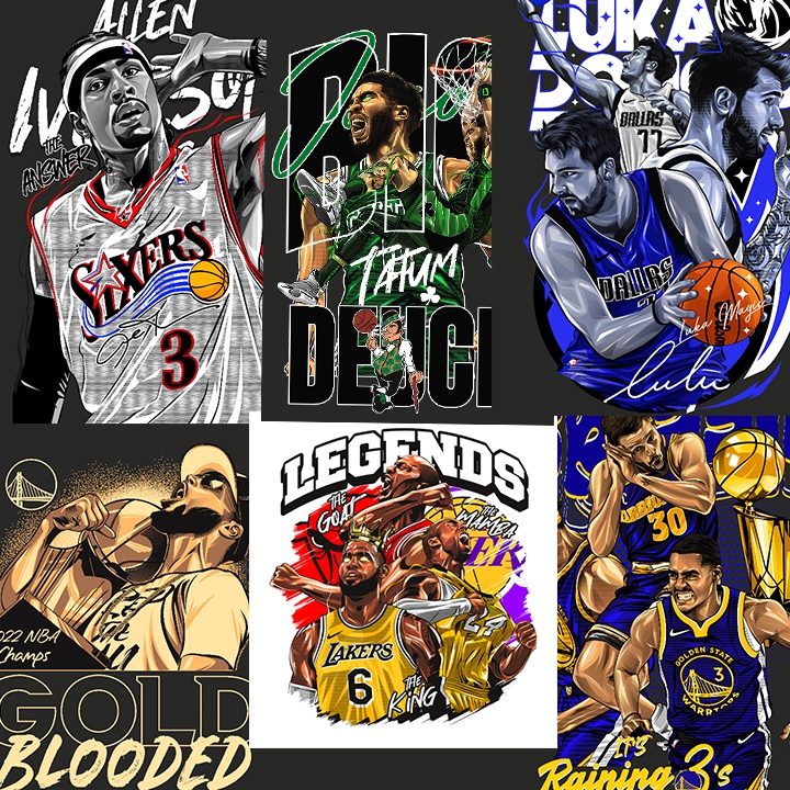 READY TO PRESS - PREMIUM NBA vol.1 Designs A3 Size (11.5"x16") Direct ...