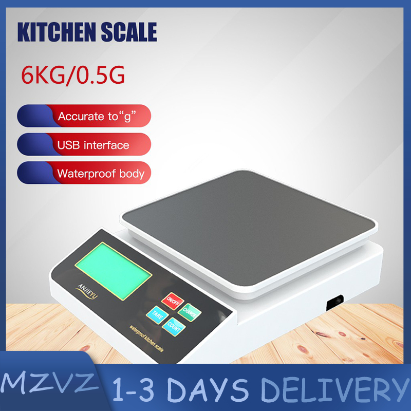6kg/0.5g Waterproof Food Digital Weighing Scale Rechargeable Scale ...