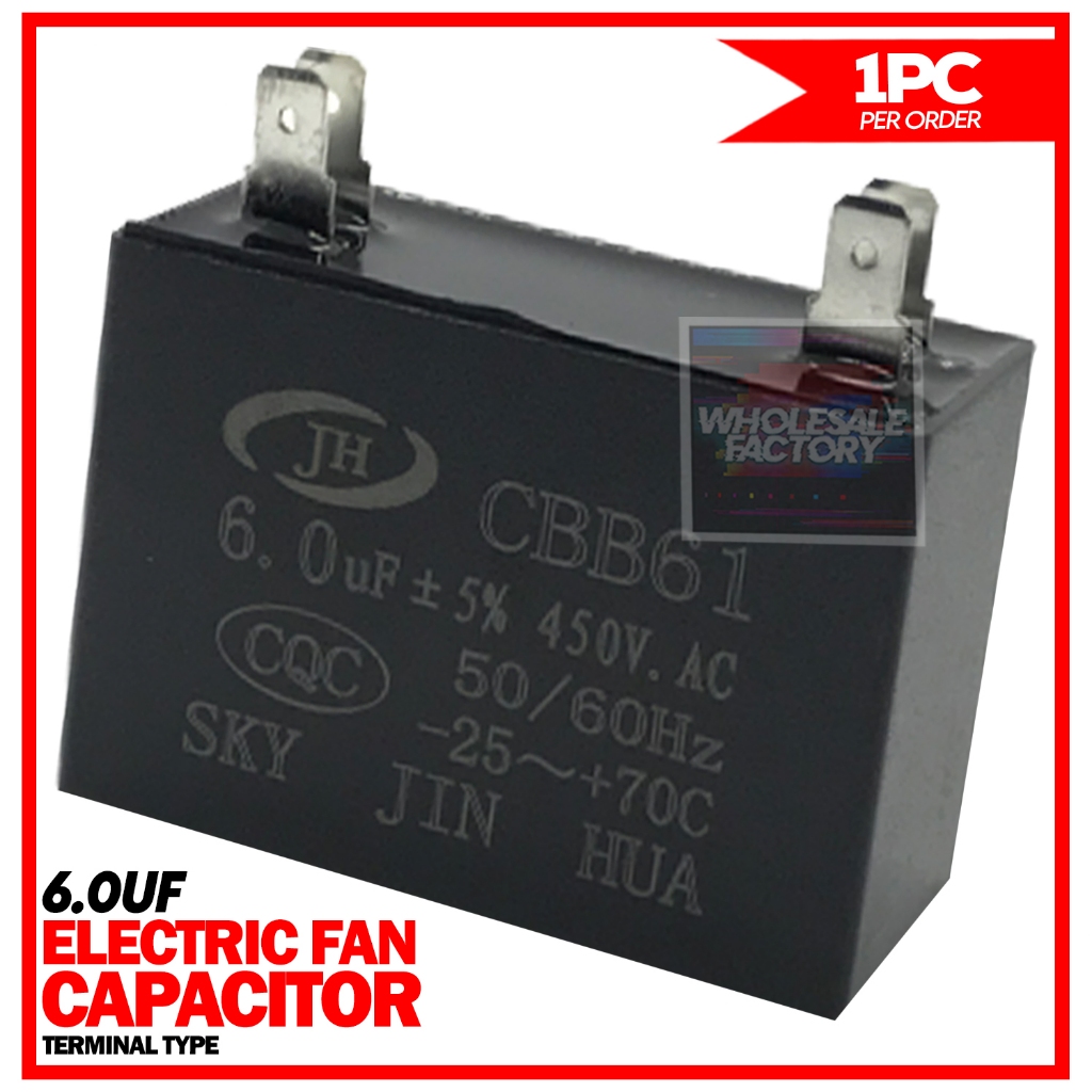 6uF/450V Fan Motor Run Capacitor CBB61 Terminal Type Heavy Duty | Shopee Philippines