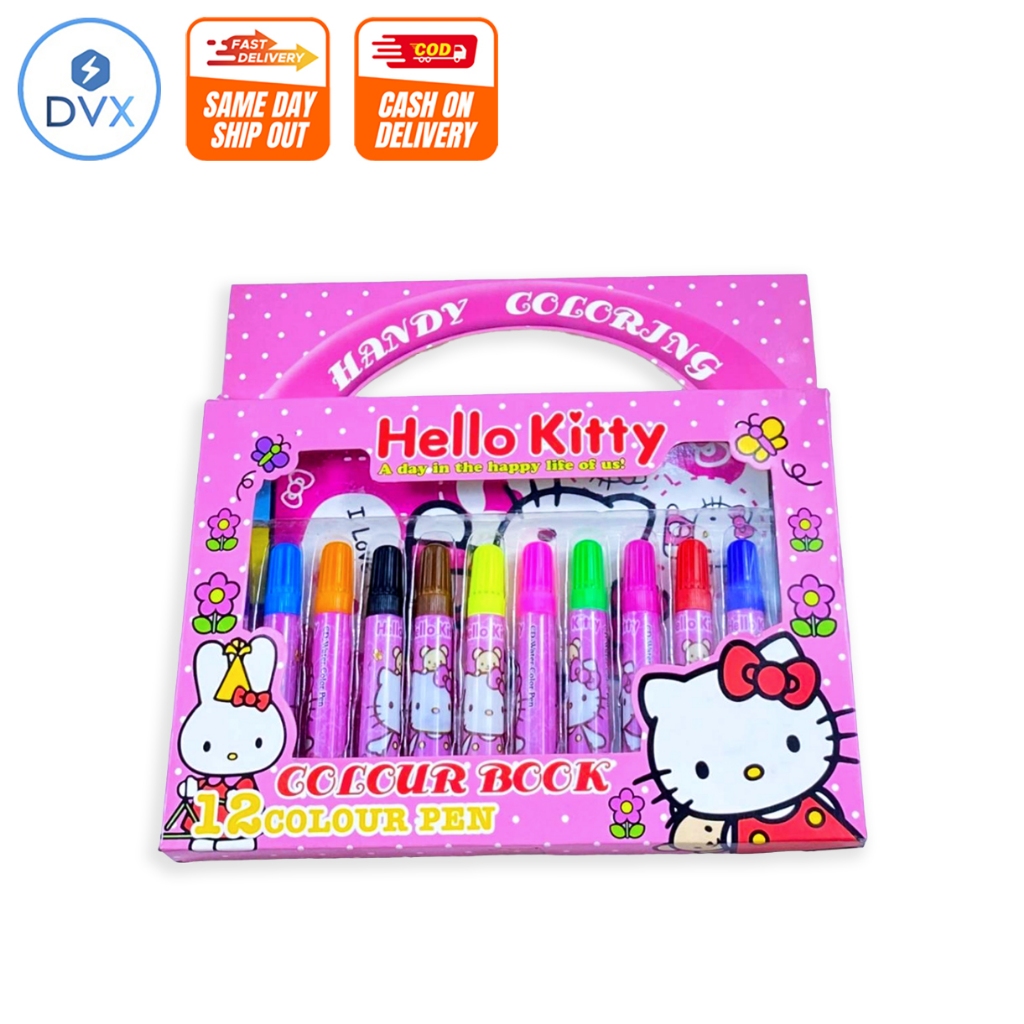 COD DVX #7576 12pcs Coloring Pen with Small Coloring Book Highlighter ...