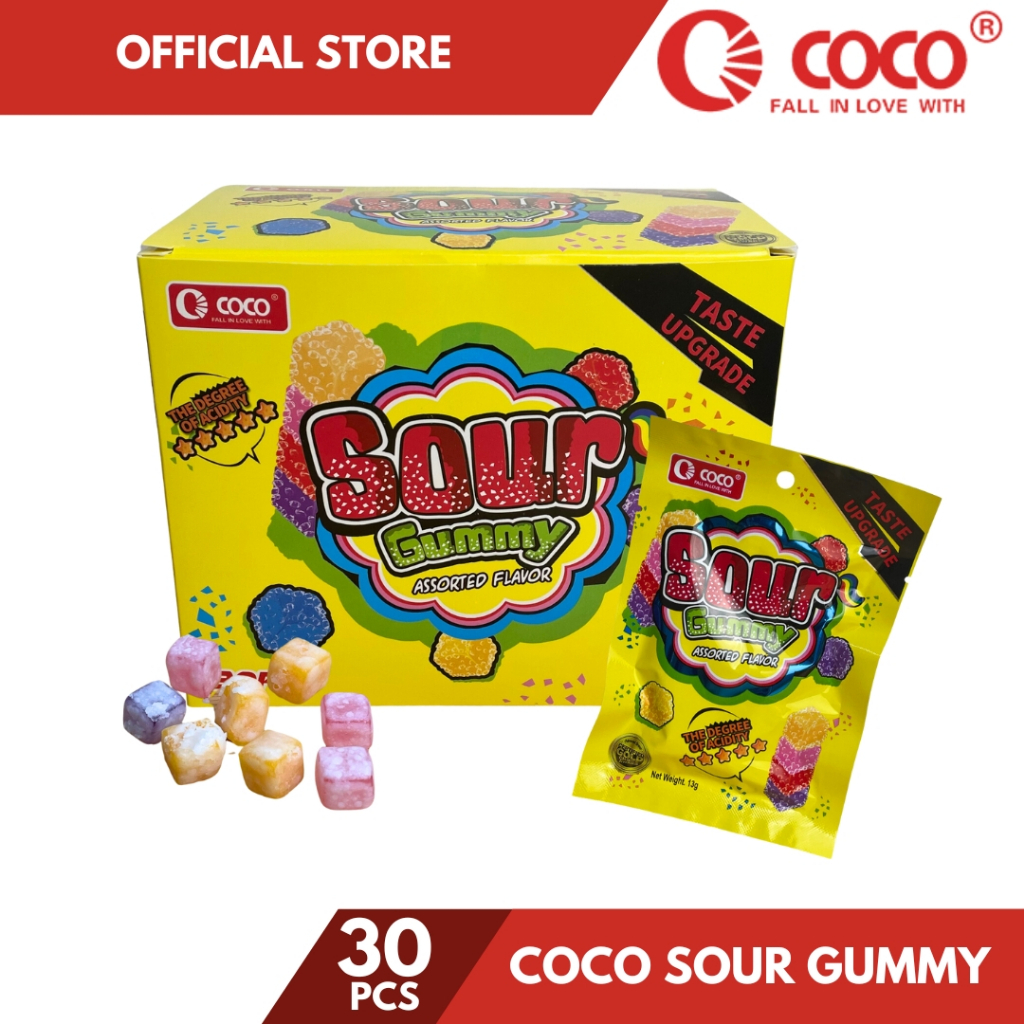 COCO Sour Gummy Assorted Flavor Taste Upgrade | 30packs Per Inner ...