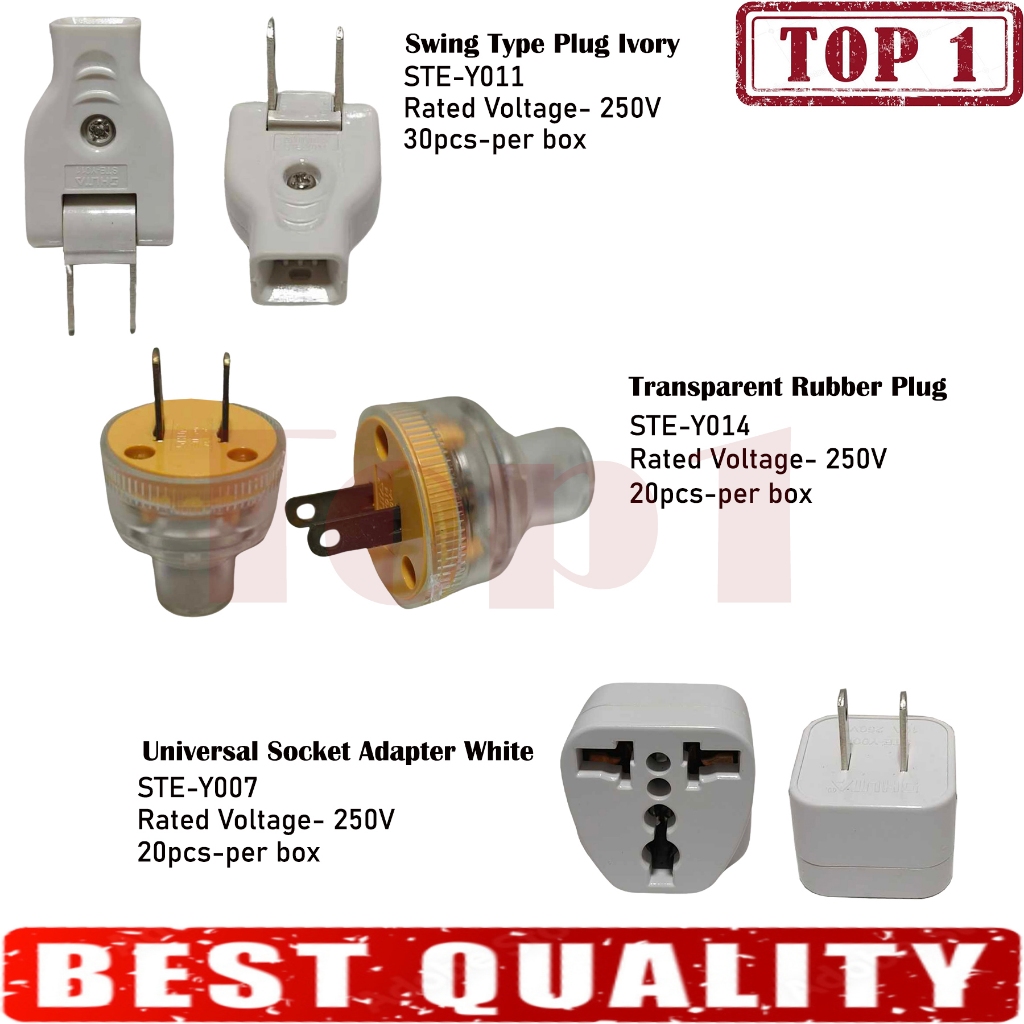 SHUTTA Transparent Rubber Plug, Universal Socket Adapter White, Swing ...