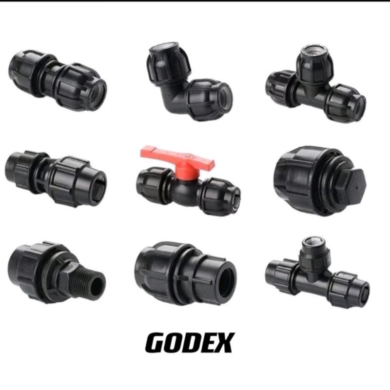 GODEX PE (hose)Compression Fittings . elbow tee coupling adapter plug ...