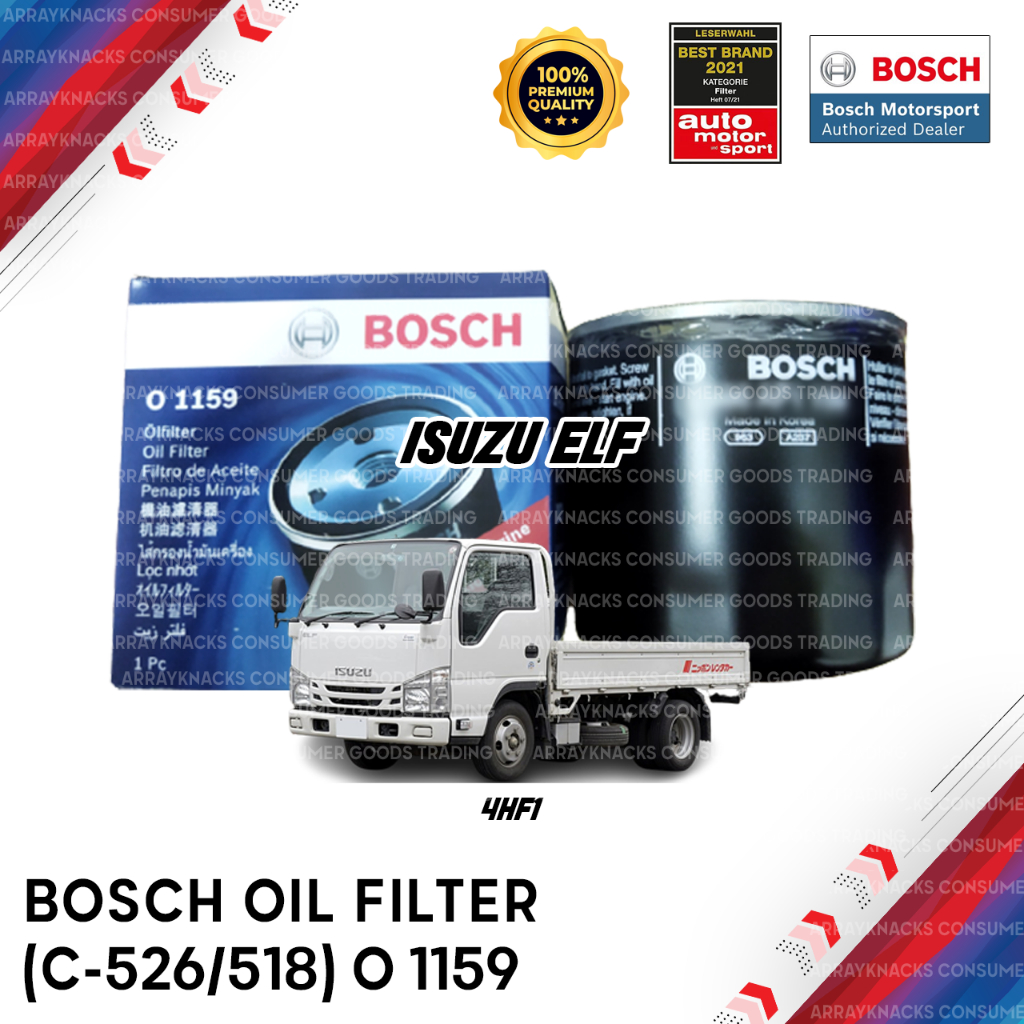 Bosch Oil Filter O-1159 (C-526) for Isuzu ELF 4HF1 | Shopee Philippines