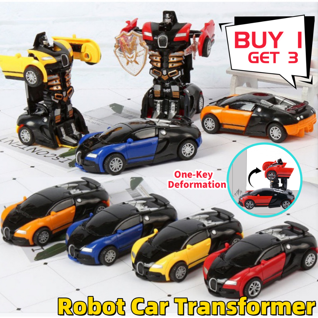 Crash Transformed Car Toy One-Key Deformation Robot Transform Car Model ...