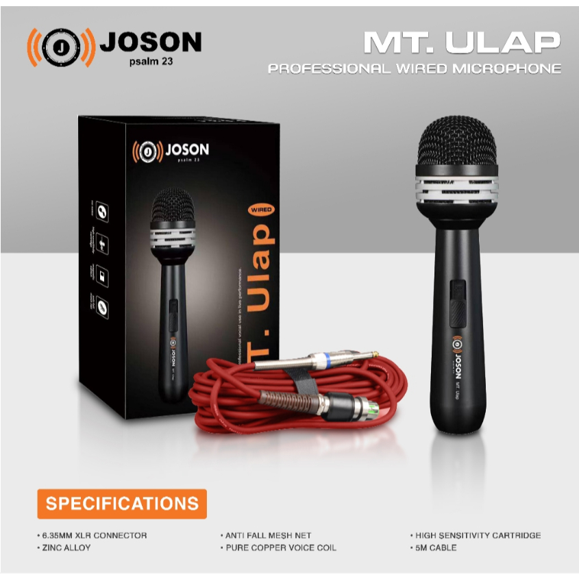 JOSON MT.ULAP PROFESSIONAL WIRE MICROPHONE WITH HEAVY DUTY MIC WIRE FOR ...