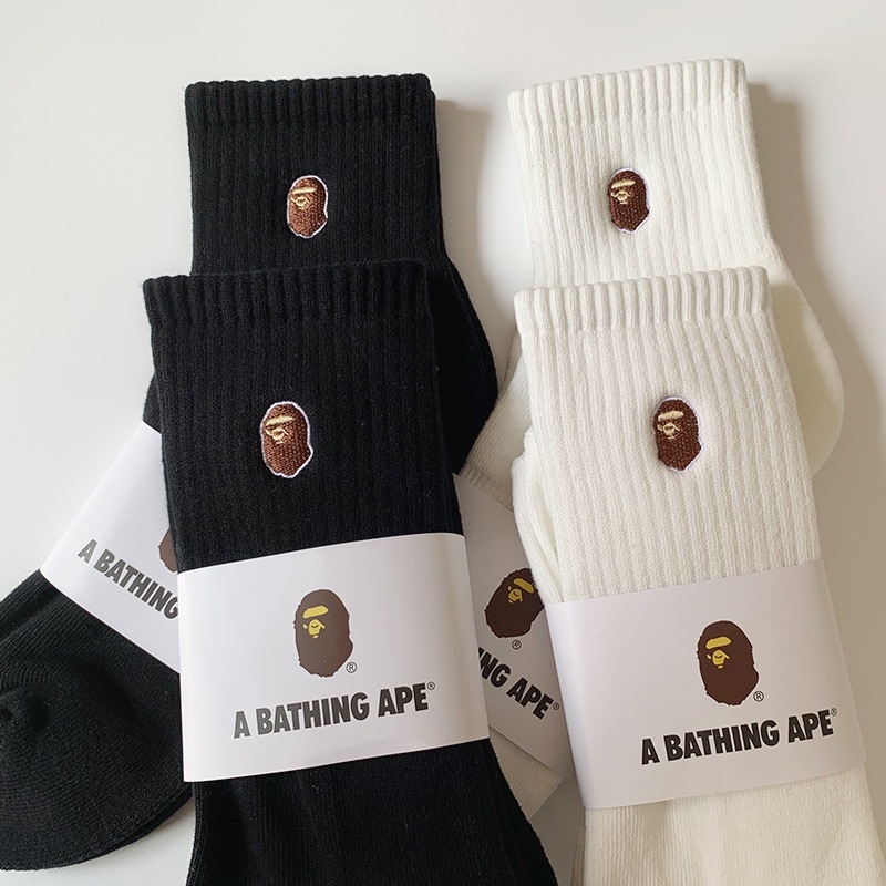 Bape mid high cut Sock Embroidery Unisex Iconic Socks for men Thick ...