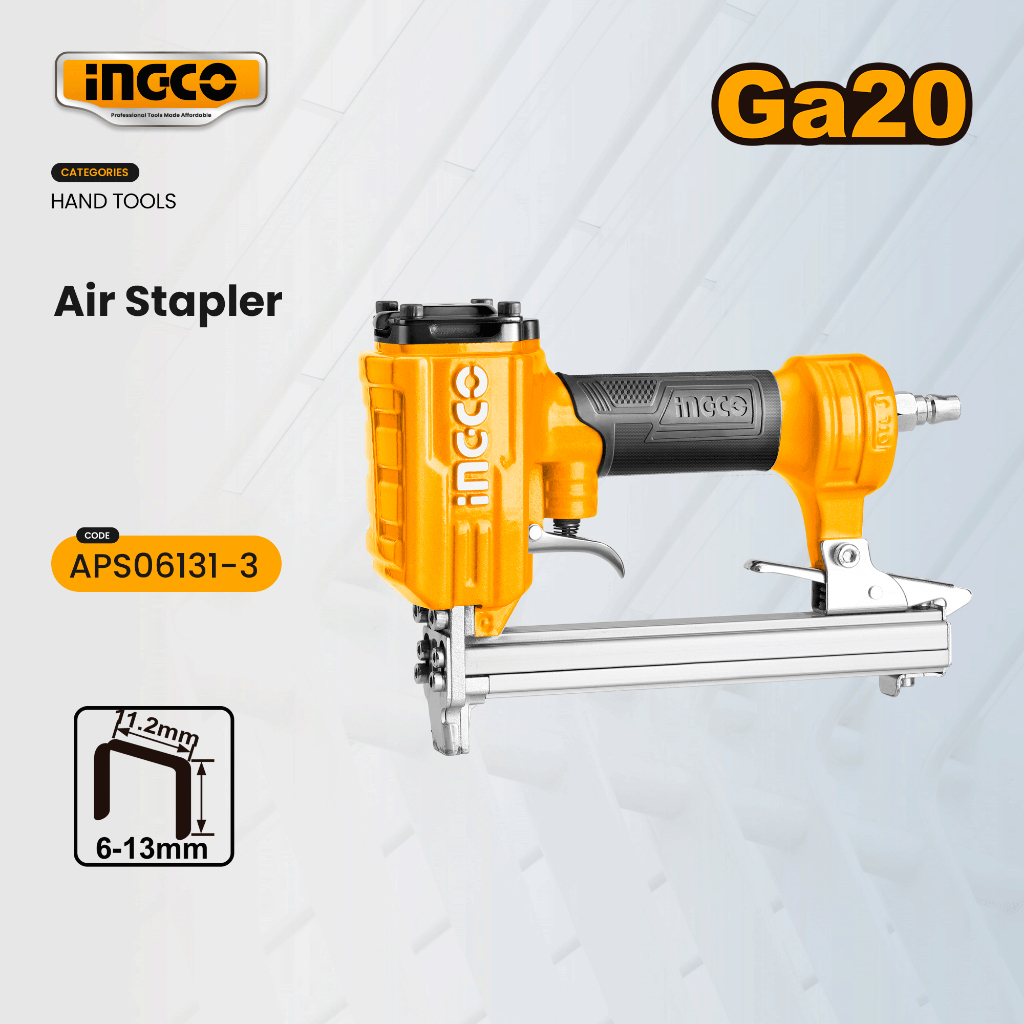 Ingco Pneumatic Air Stapler Staple Gun Fastening Tool Without Safety ...