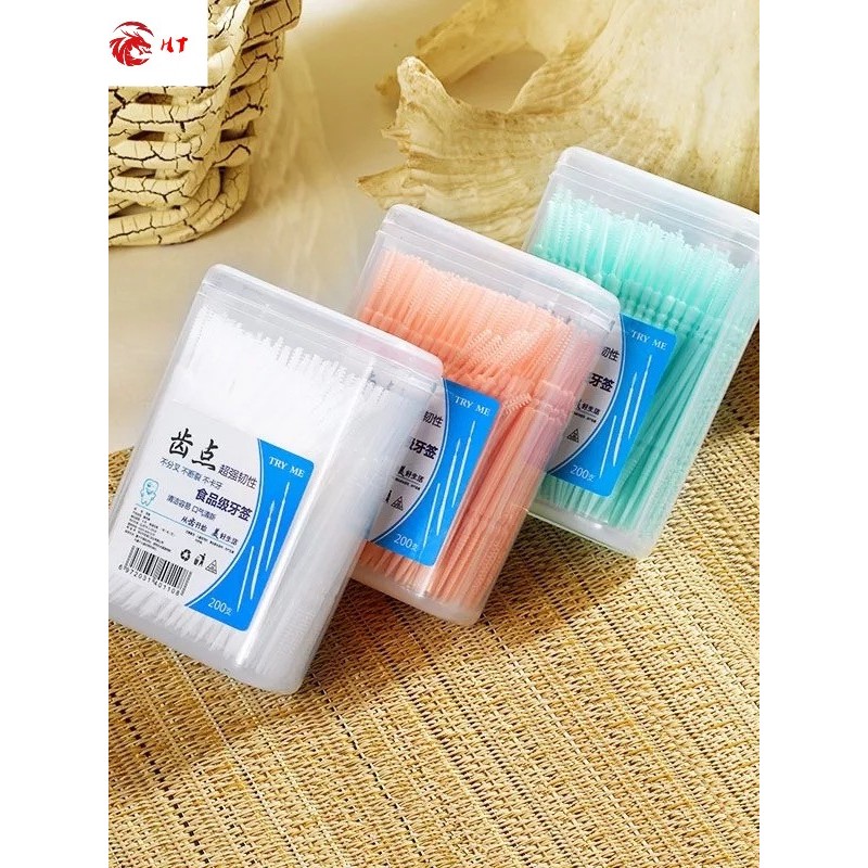 200pcs Double Head Tooth Floss Dental Floss Plastic lnterdental ...